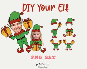 Elf Face Blank Bundle, Add Your Own Photo, Diy Template,printable Png ...
