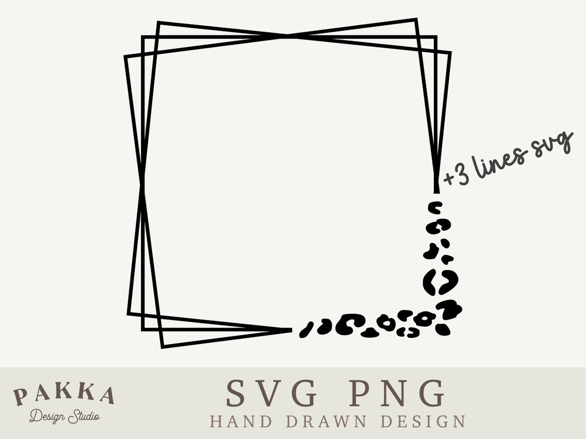 Leopard Frame Svgsquare Framemonogramcheetahpng Svg Cut | Etsy