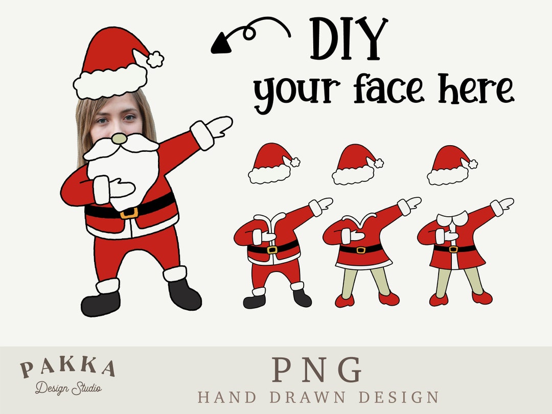 Dabbings Santa Face Blank Bundle, Add Your Own Photo, Diy Template ...