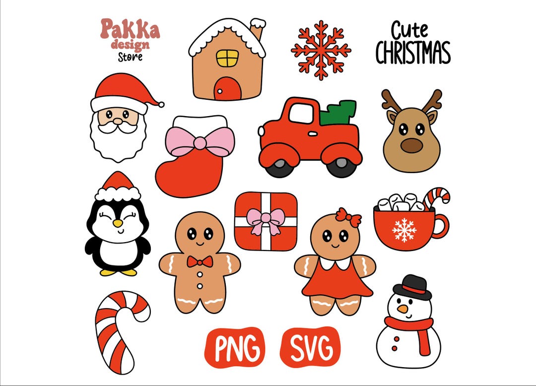 Cute Christmas Clipart Bundle,christmas Character,snowflake,snowman ...