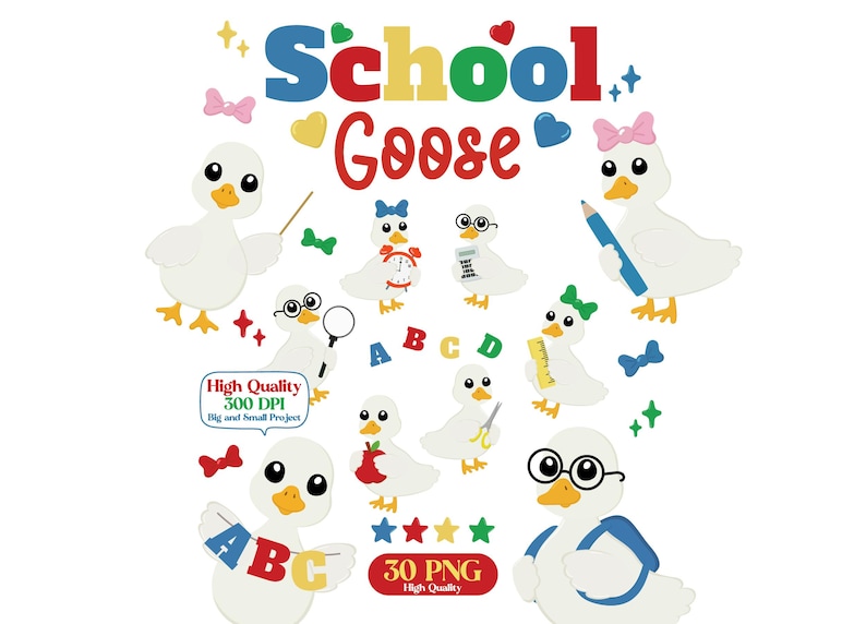 Back to School Silly Goose Clipart | Classroom Bulletin Board Decor ...