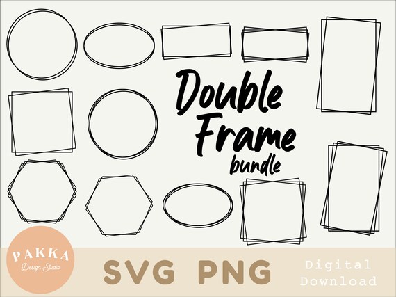 Double Frame Bundle Svg Square Frame Set Svg Border Two | Etsy
