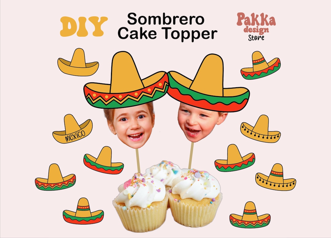 DIY Printable Sombrero Cake Topper for Kids, Mexican Fiesta Hat PNG ...