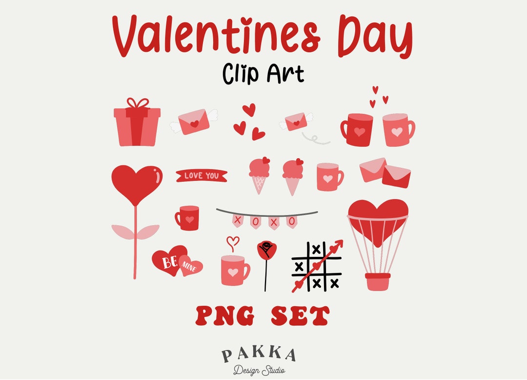 Valentines Day Clip Art Set 1,printable PNG for Sublimation or Crafting ...