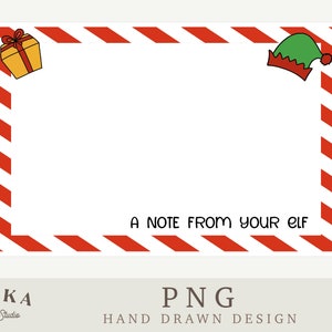 Printable Blank Elf Note,christmas Card Template,transparent,png for ...