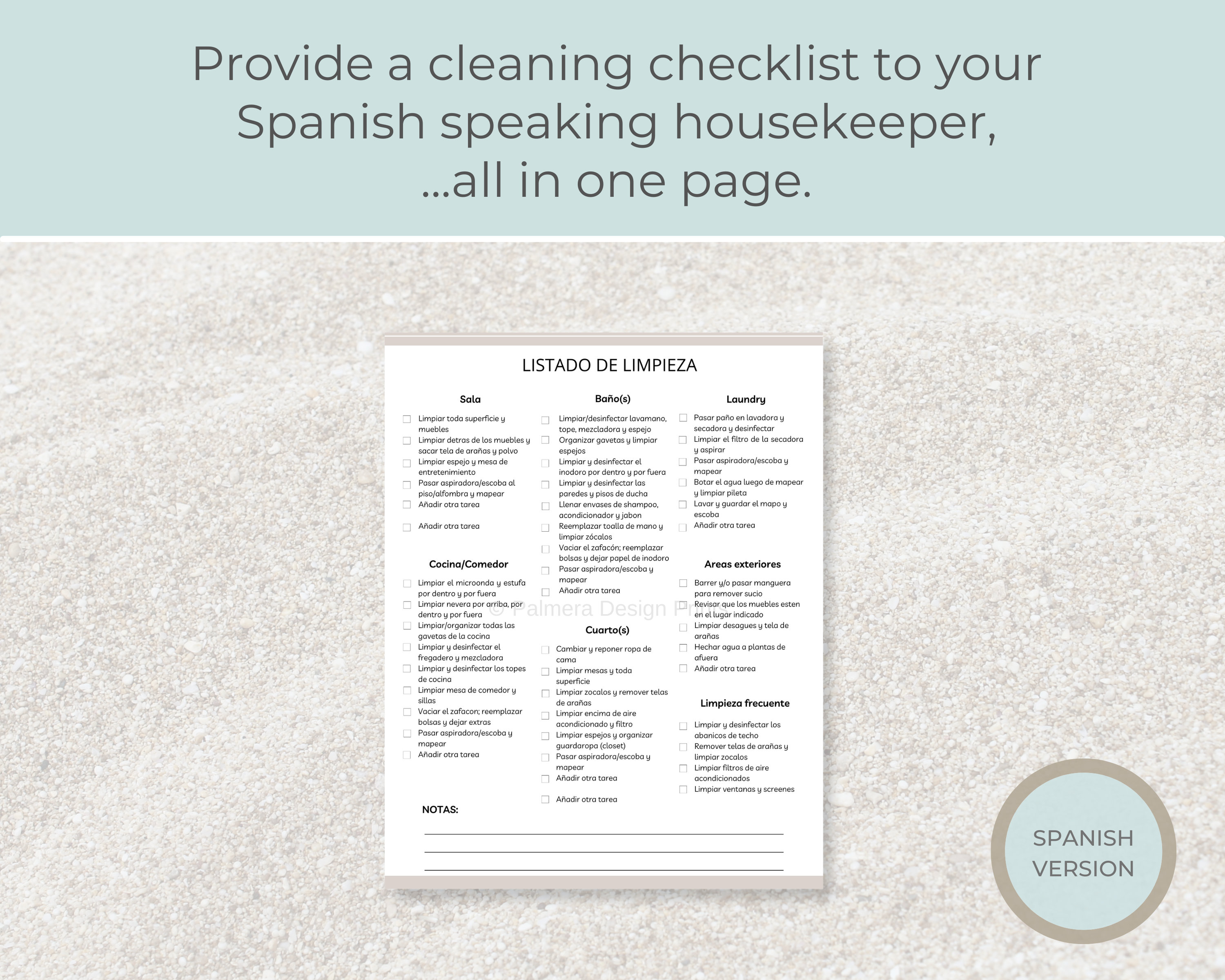 Spanish Cleaning Checklist, Editable Cleaning Planner, House Cleaning ...