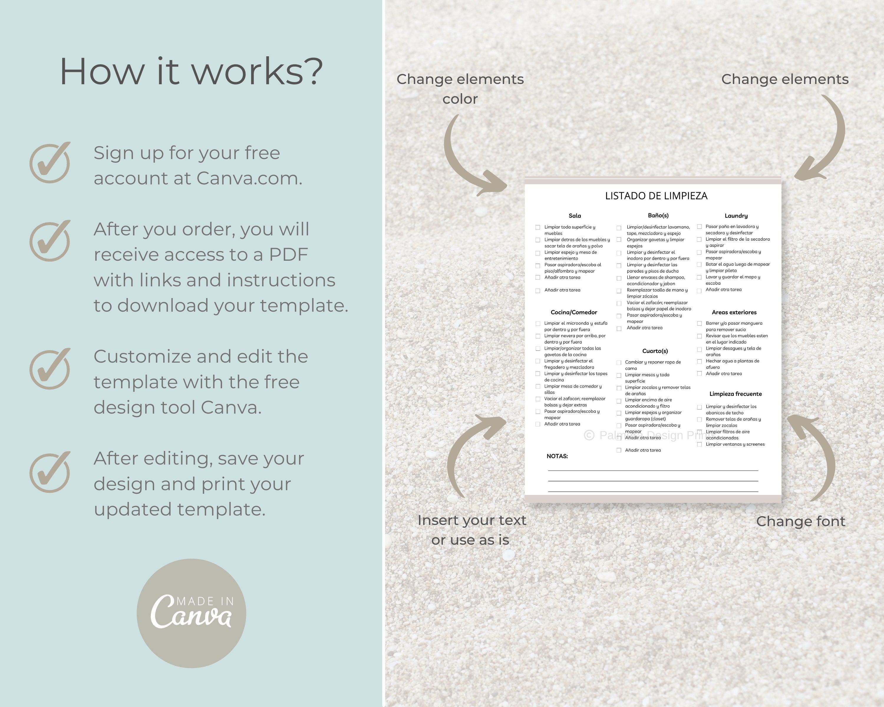 Spanish Cleaning Checklist, Editable Cleaning Planner, House Cleaning ...