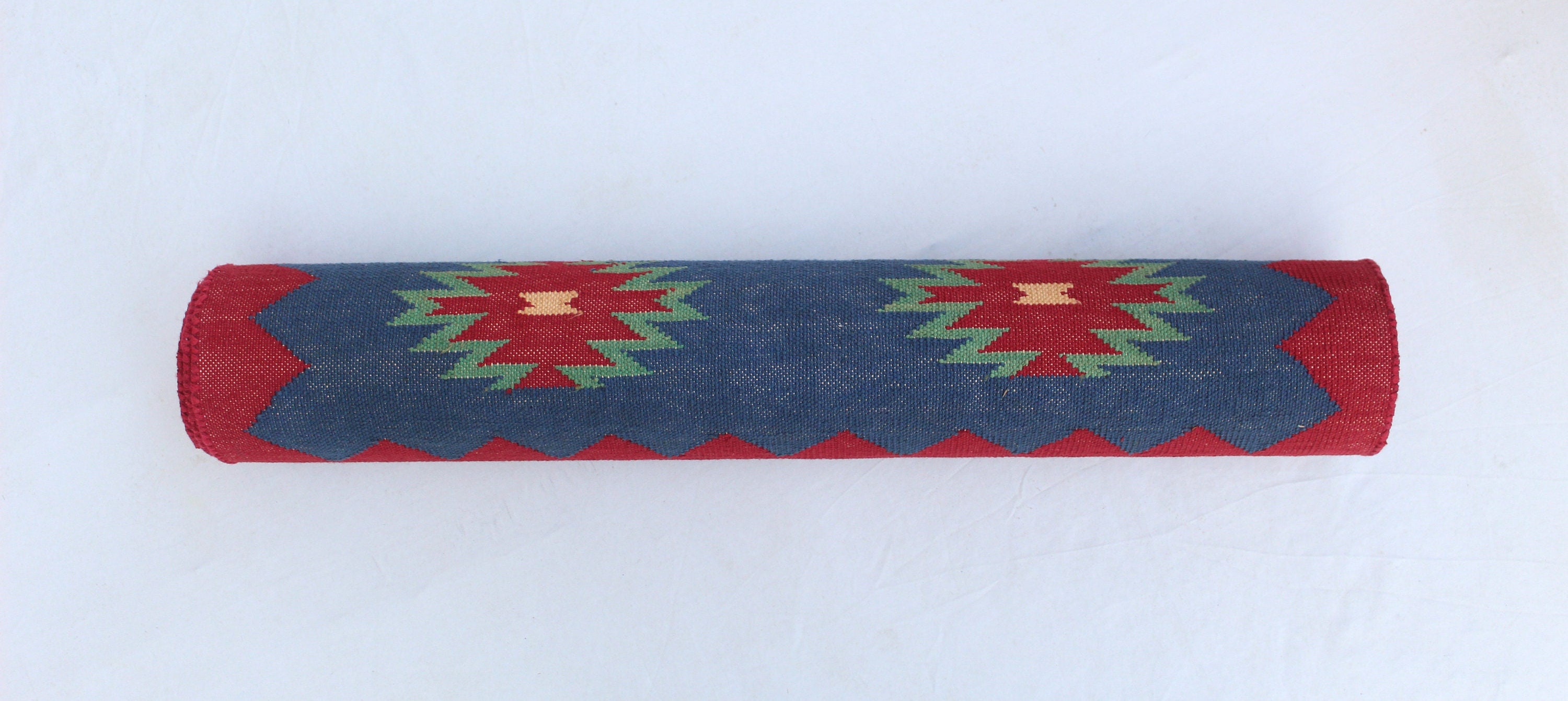 Multiple Sizes Cotton Modern Dark Blue and Dark Red Hand Woven Runner ...