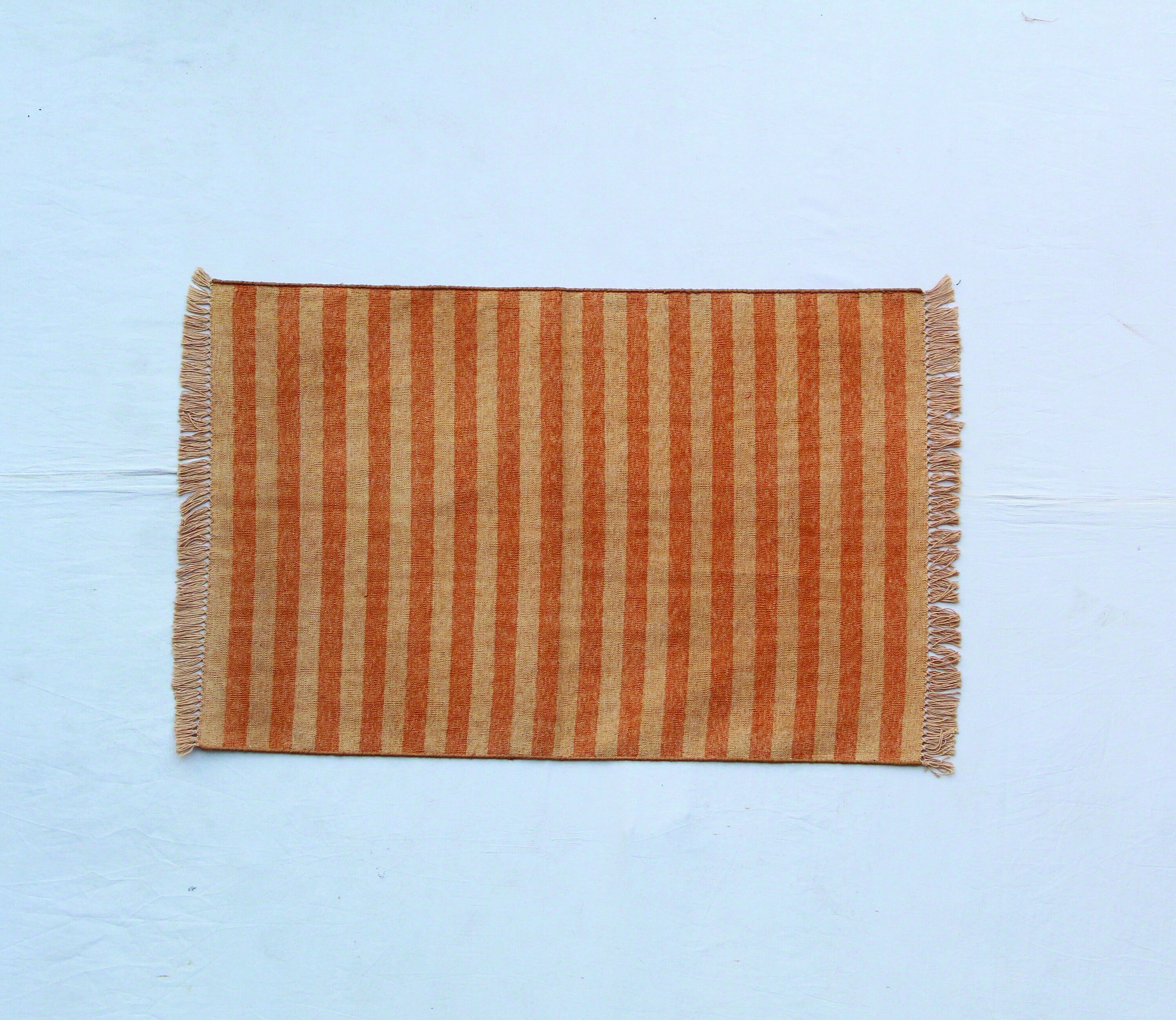 2x3 Small Size Golden Orange Yellow Cotton Rug Beautiful Washable Flat ...