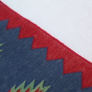 Multiple Sizes Cotton Modern Dark Blue and Dark Red Hand Woven Runner ...