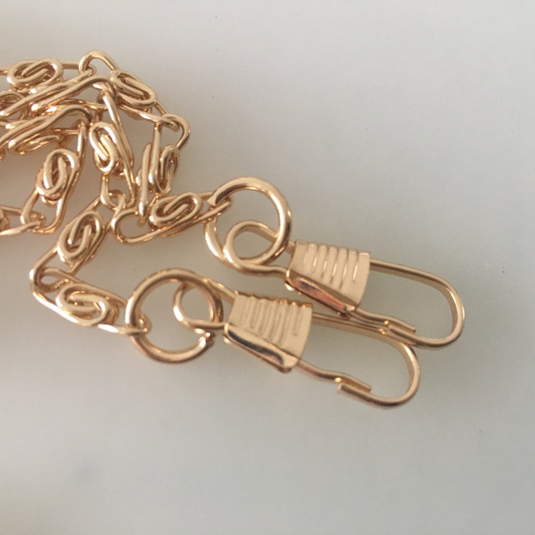 2x 1.2meters Length Handbag Metal Chain, DIY Chain for Purse Bag Gold ...