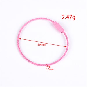 1.5x150mm Colored Wire Cable Keyring,tag Rope Stainless Steel Wire ...