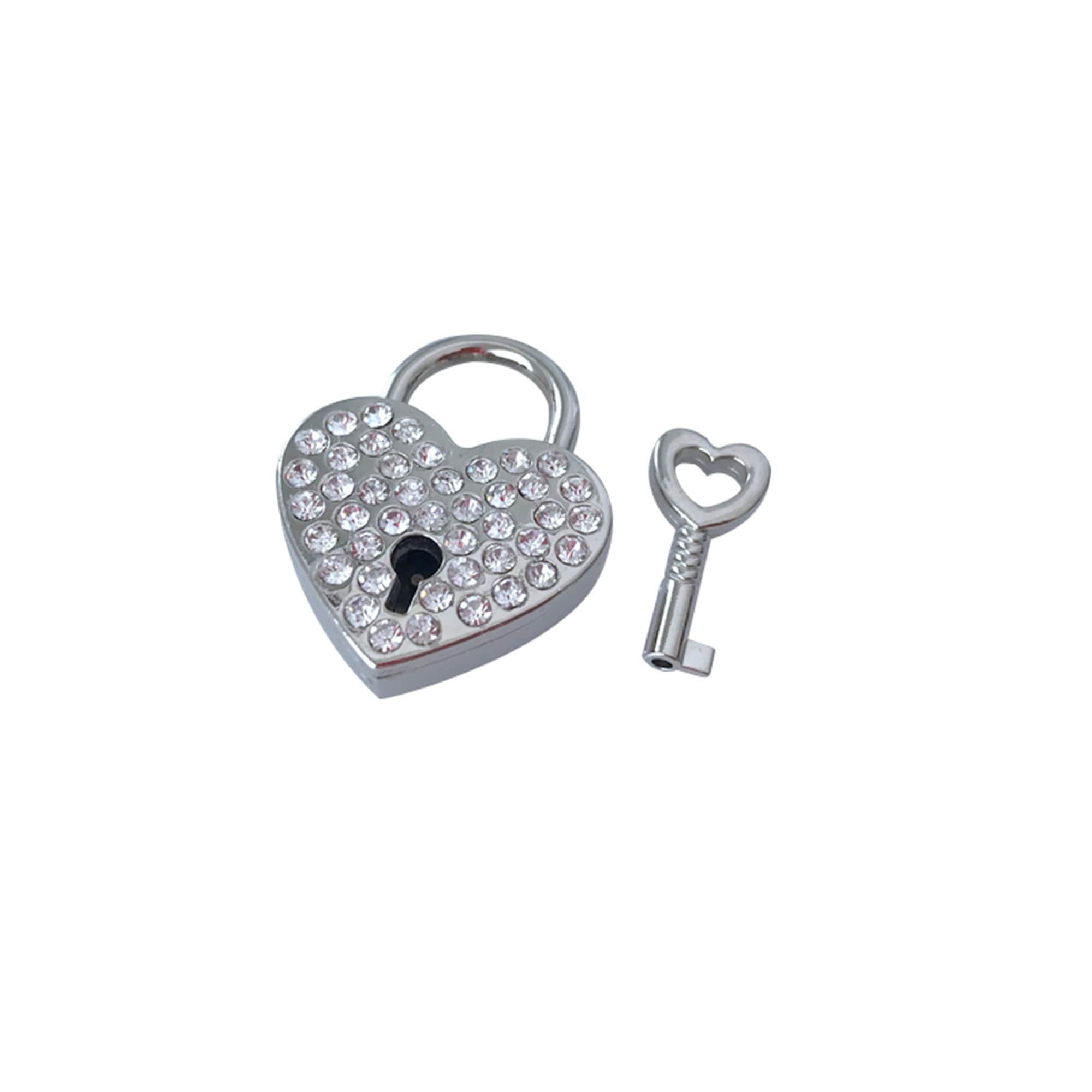 Gold Color Heart Padlock Metal Lock With Rhinestone 30X39MM - Etsy