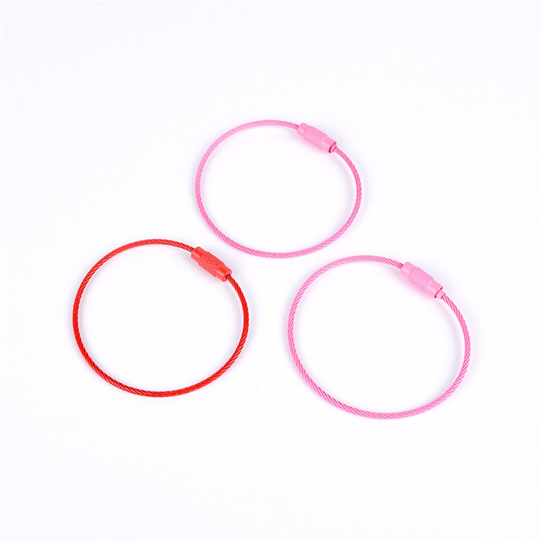 1.5x150mm Colored Wire Cable Keyring,tag Rope Stainless Steel Wire ...