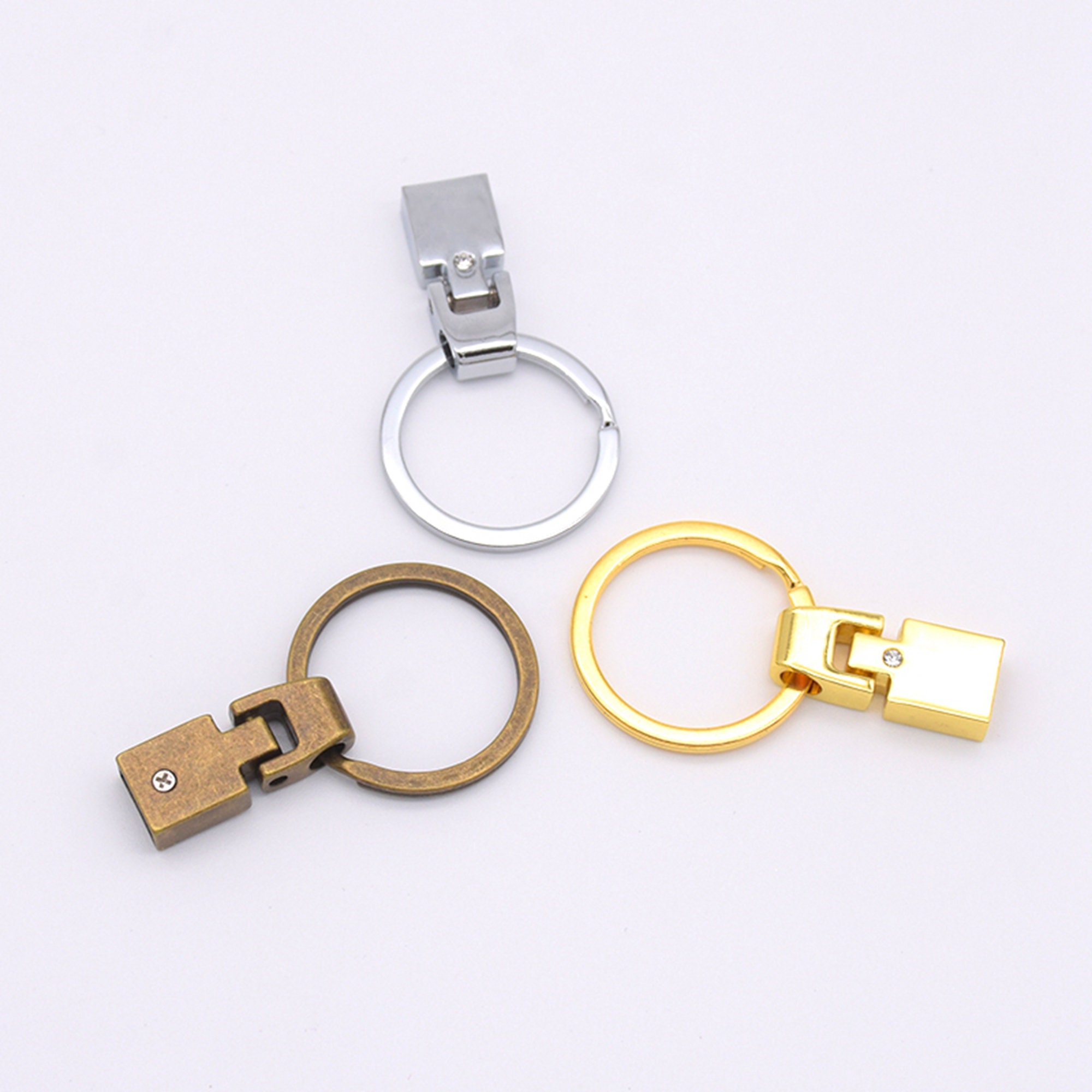 4pcs key fob hardware with Flat ring keyring for 10mm width | Etsy