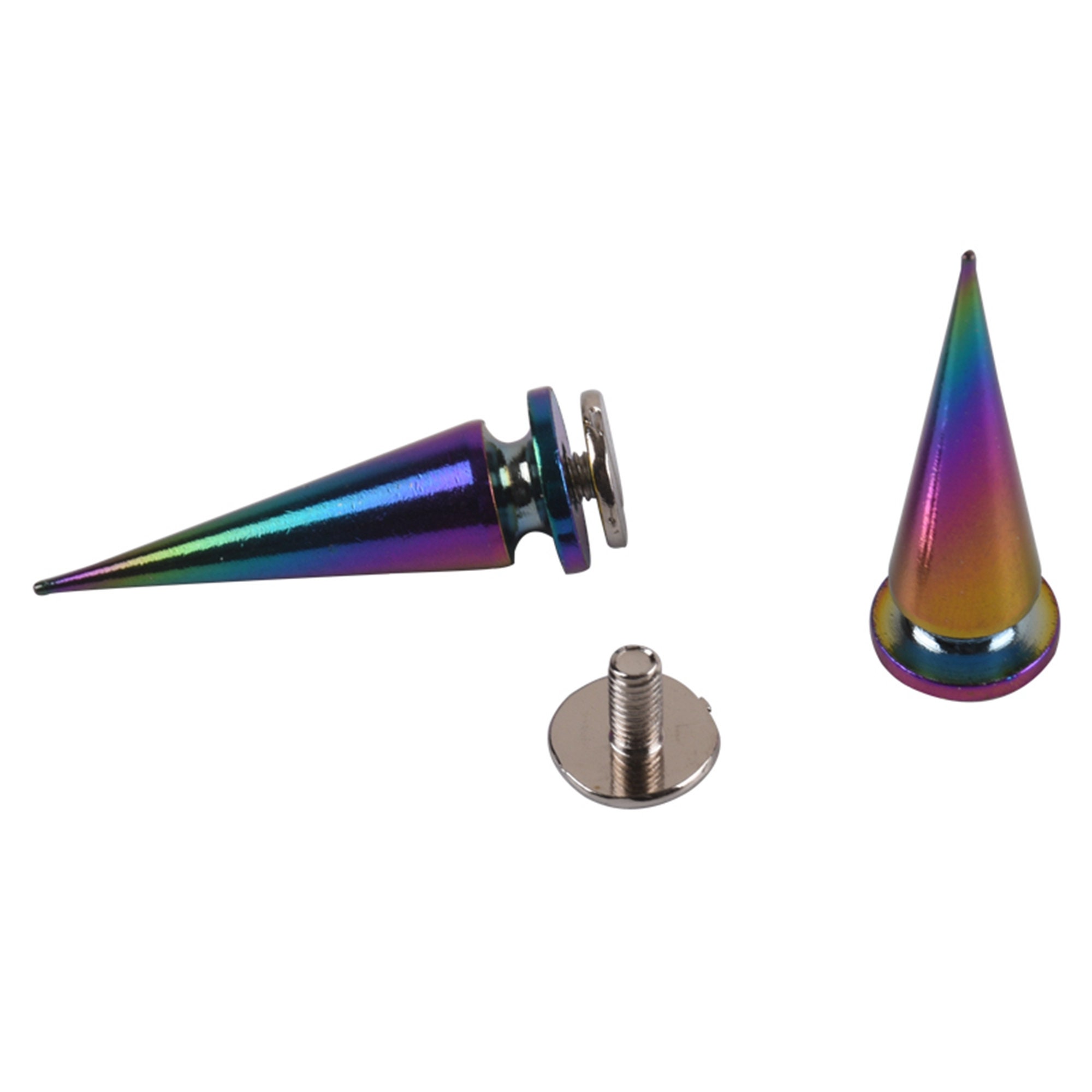 Rainbow Color Bullet Punk Spikes Leather Crafts Screw Punk - Etsy