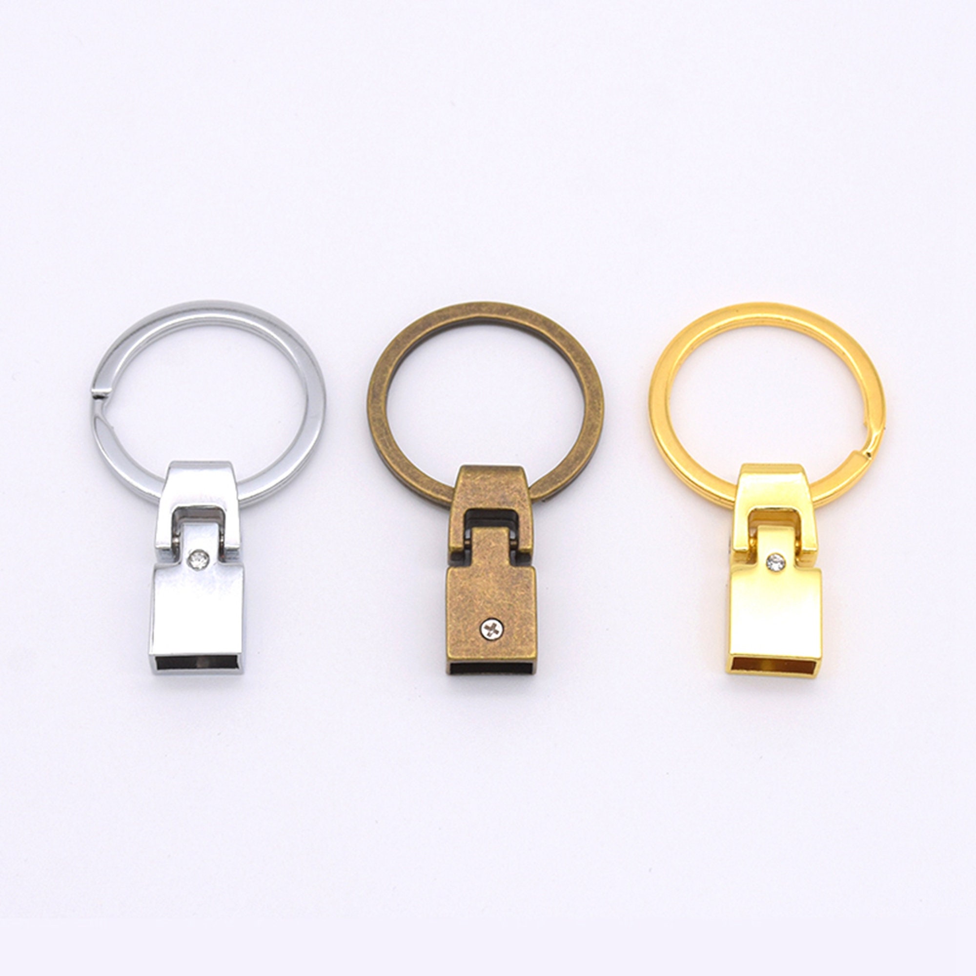 4pcs key fob hardware with Flat ring keyring for 10mm width | Etsy