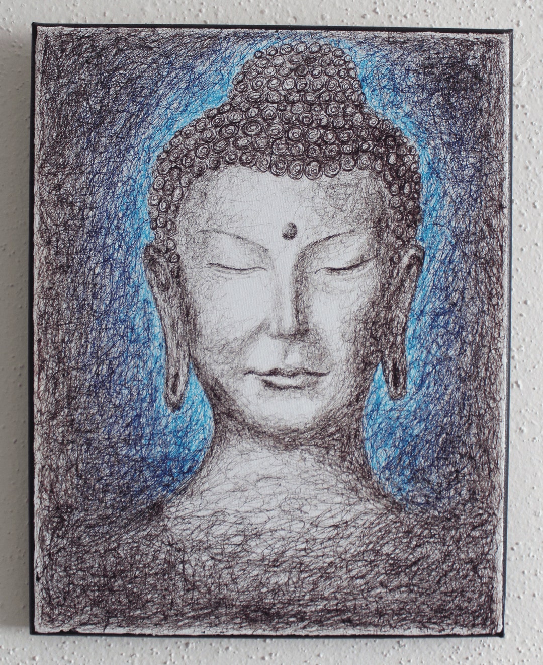 Buddha Ball Pen on Canvas CONTROLLED CHAOS Series - Etsy