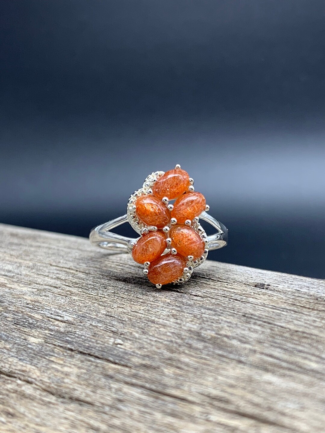 Natural Sunstone Cocktail Ring in Sterling Silver, Cocktail Ring ...