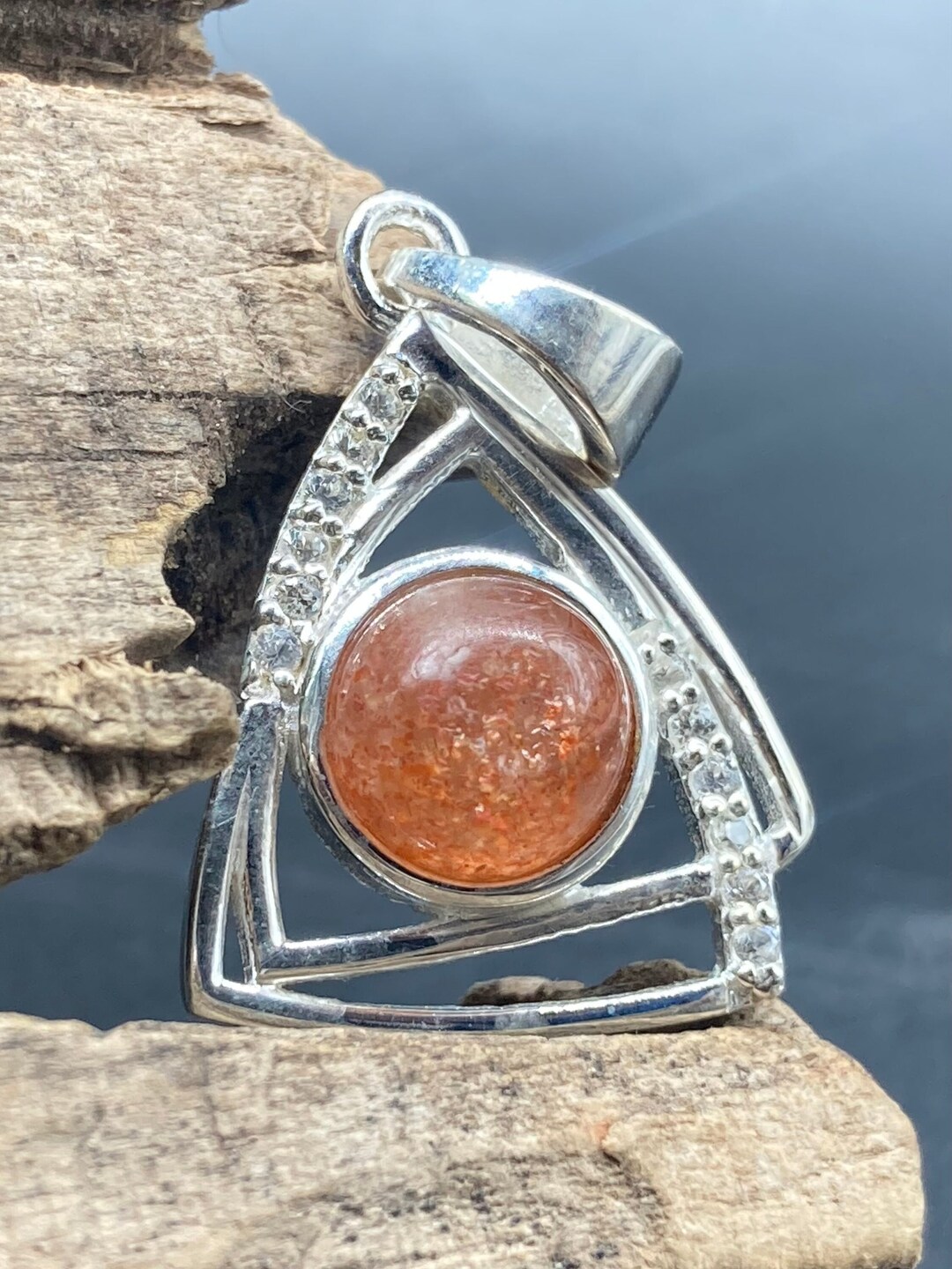 Natural Sunstone Silver Pendant, Handmade Sunstone Necklace, Healing ...