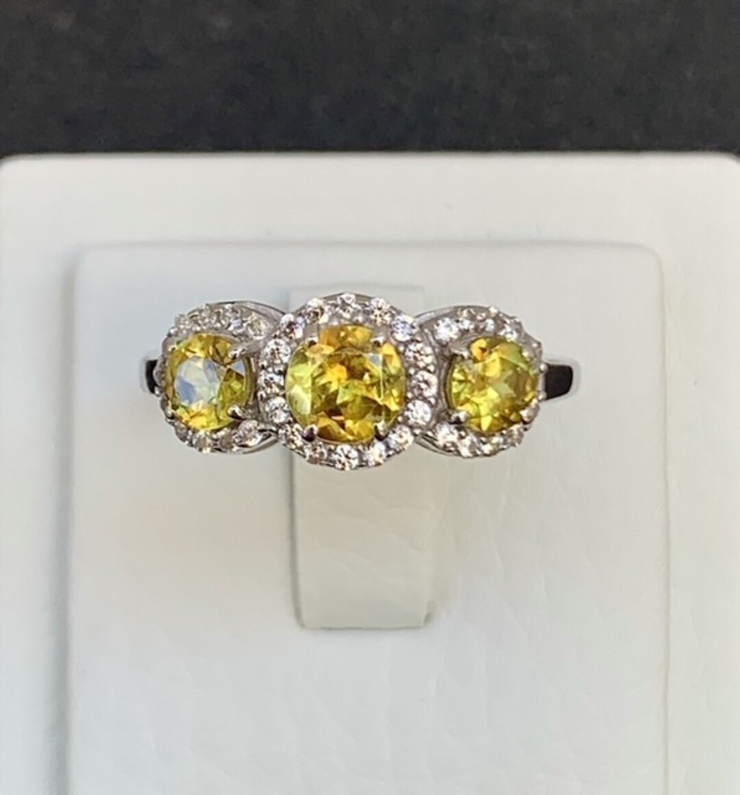 Natural Sphene Ring in Sterling Silver Classic 3 Pc Band - Etsy
