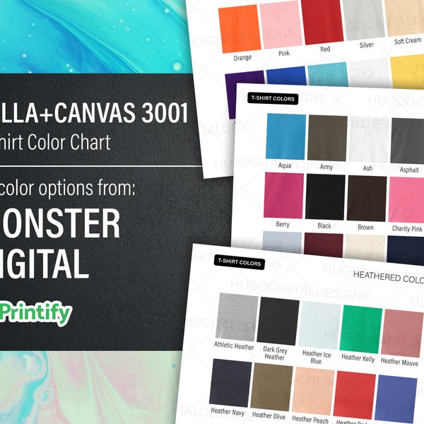 Monster Digital 3001 Color Chart - Etsy