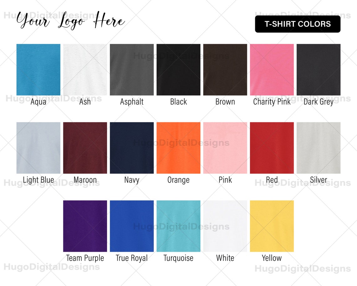 Bella Canvas 3001 Color Chart Solid and Heather Color Chart | Etsy