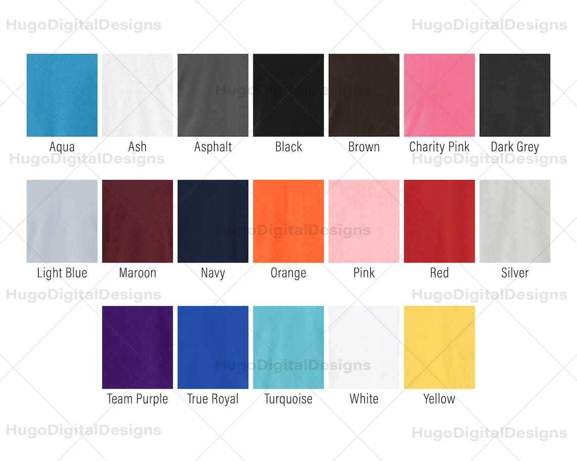 Bella Canvas 3001 Color Chart Solid and Heather Color Chart | Etsy