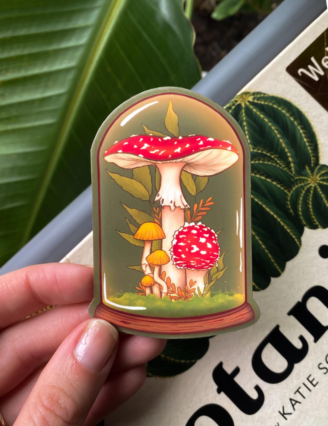 Mushroom Terrarium Vinyl Sticker, Cozy Autumn, Hydro Flask Plant ...