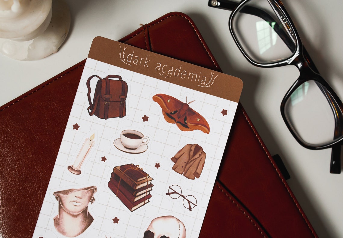 Sticker Sheet Dark Academia Aesthetic Stickers Hobonichi | Etsy