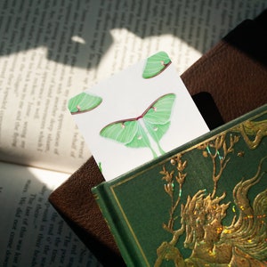 Luna Moth Laminated Bookmark, Botanical Bookish Reader Gift, Magical ...