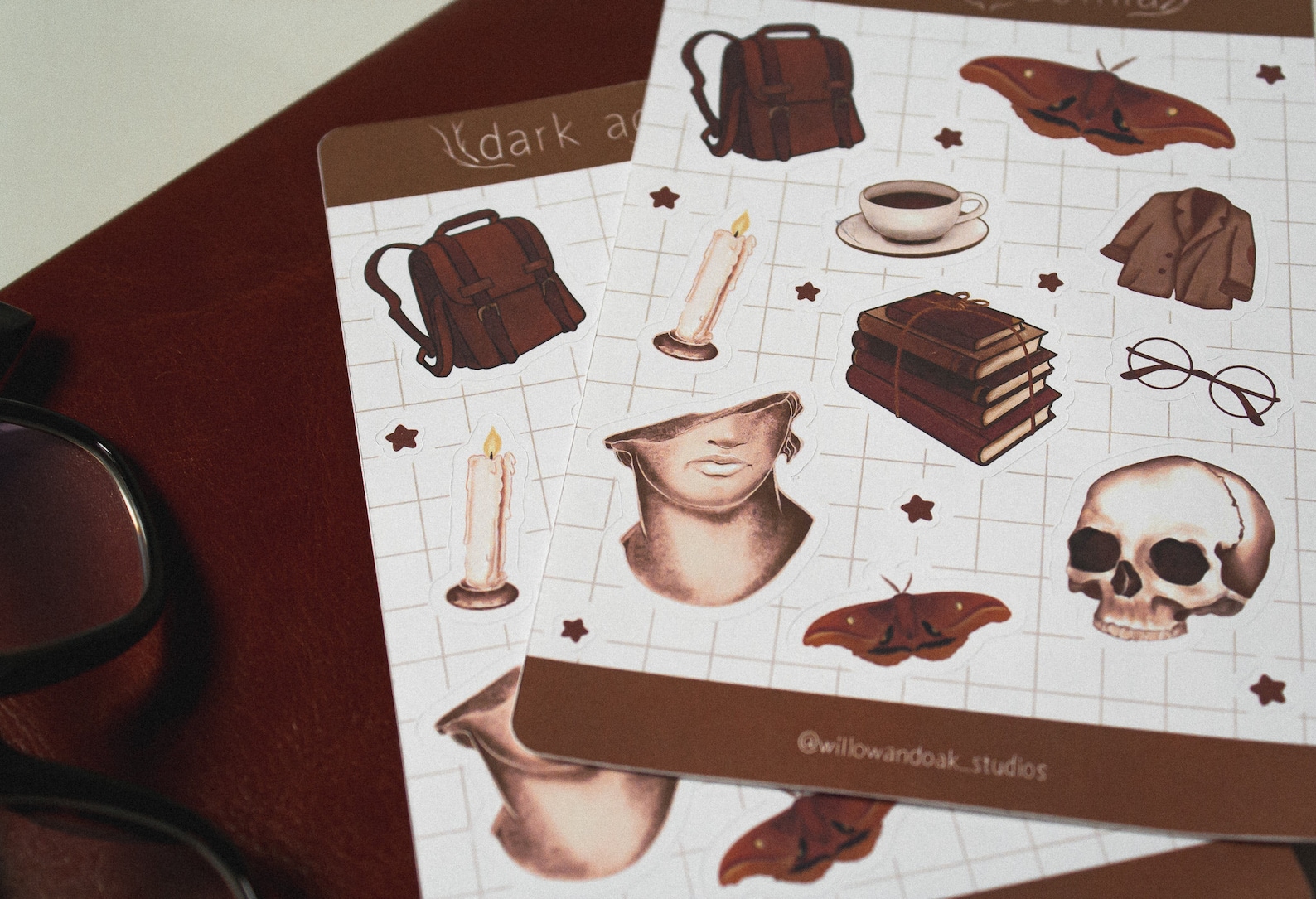 Sticker Sheet Dark Academia Aesthetic Stickers Hobonichi | Etsy