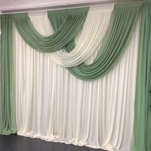 Backdrop Set ,ivory and Sage Backdrop Decoration Set , Event Decoration ...