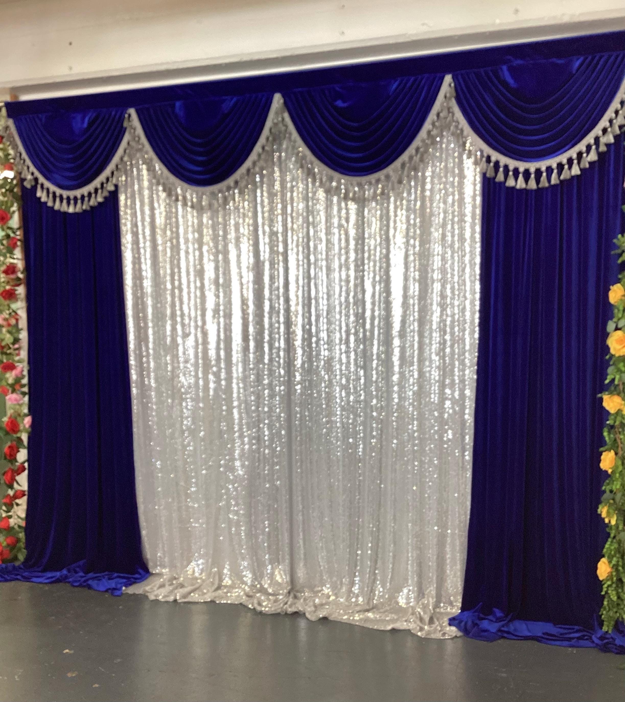 Royal Blue Velvet Backdrop Set, Church Curtains,theater Curtains ...
