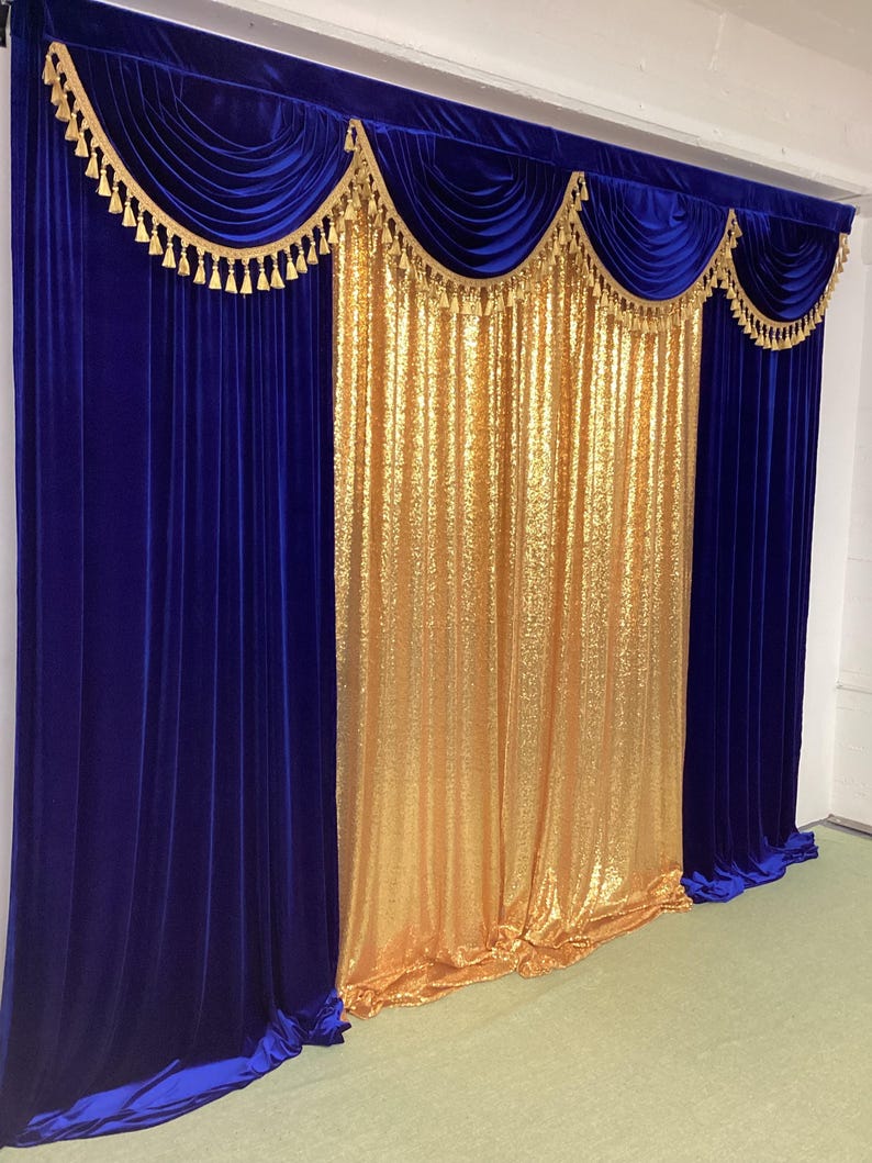 Royal Blue Velvet Backdrop Set, Church Curtains,theater Curtains ...