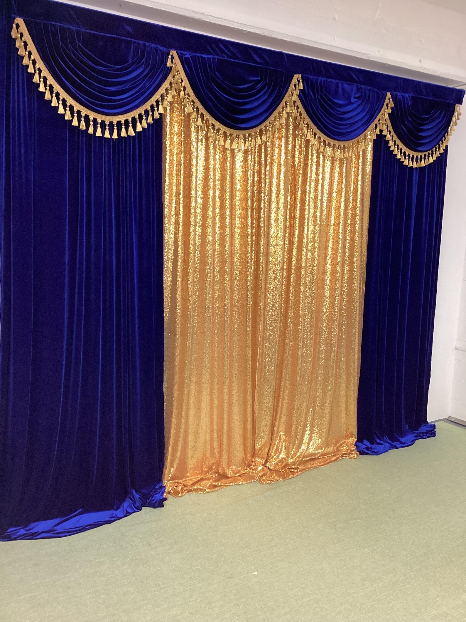 Royal Blue Velvet Backdrop Set, Church Curtains,theater Curtains ...