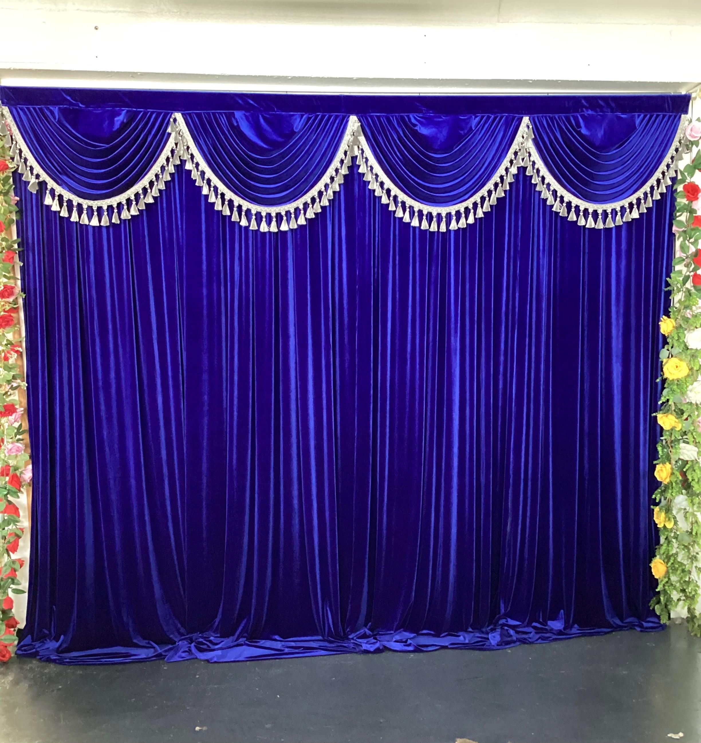Royal Blue Velvet Backdrop Set, Church Curtains,theater Curtains ...