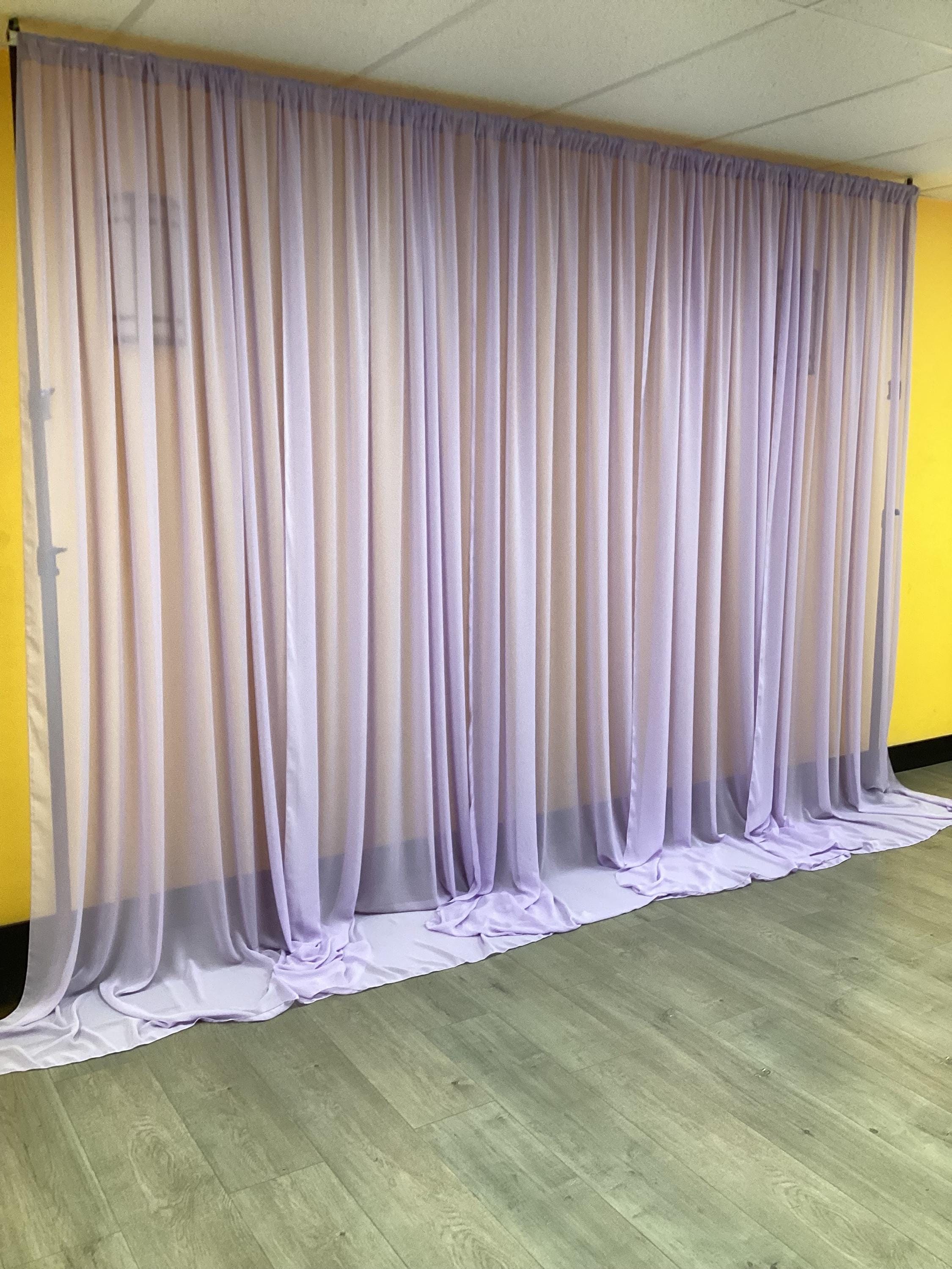 Chiffon Backdrop Set,chiffon Curtains , Lavender Chiffon Backdrop 10’W ...