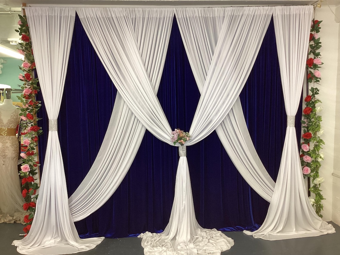 Backdrop Decoration Set,royal Blue and White Backdrop 10’W X 9’H, Event ...