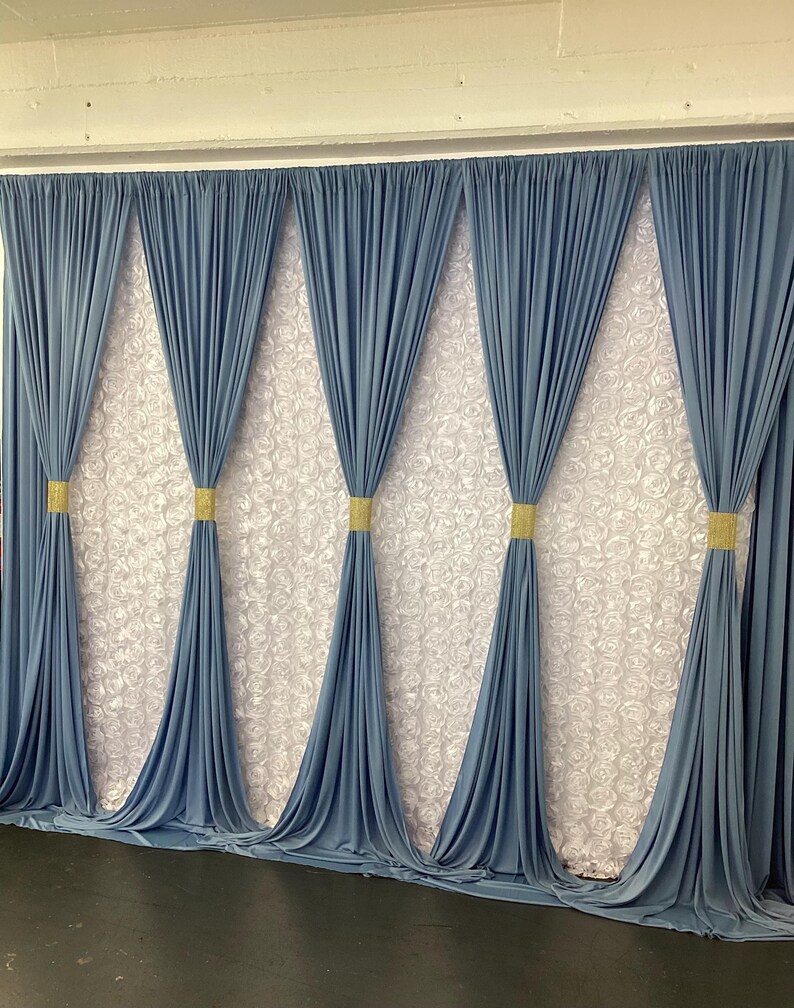 Backdrop Decoration Set, White and Dusty Blue Event Decoration 10’W X 9 ...