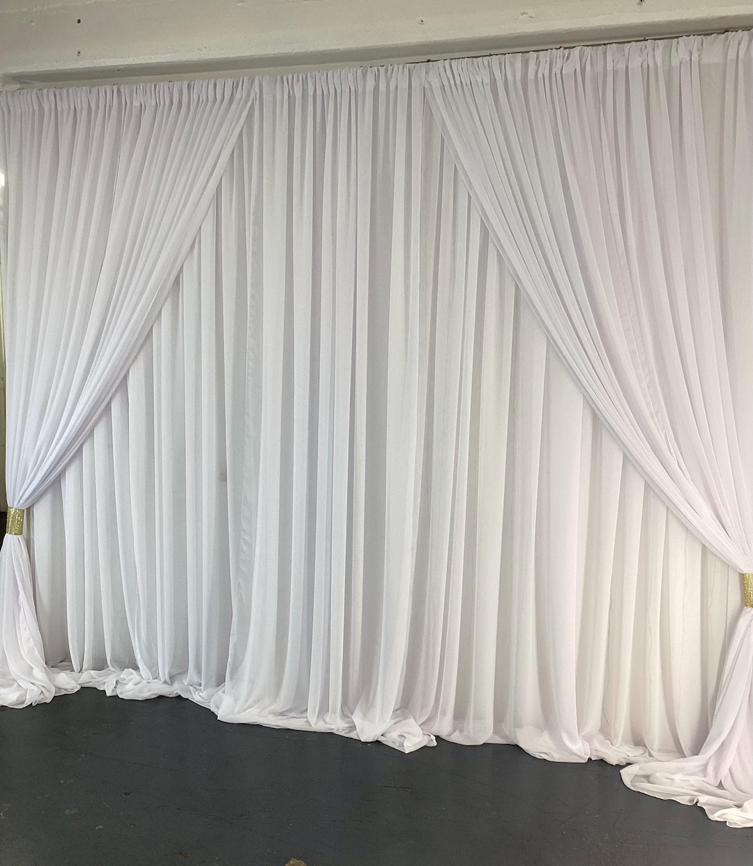 Chiffon Curtain Set , Wedding Decoration Backdrop 10’W X 10’H, Event ...