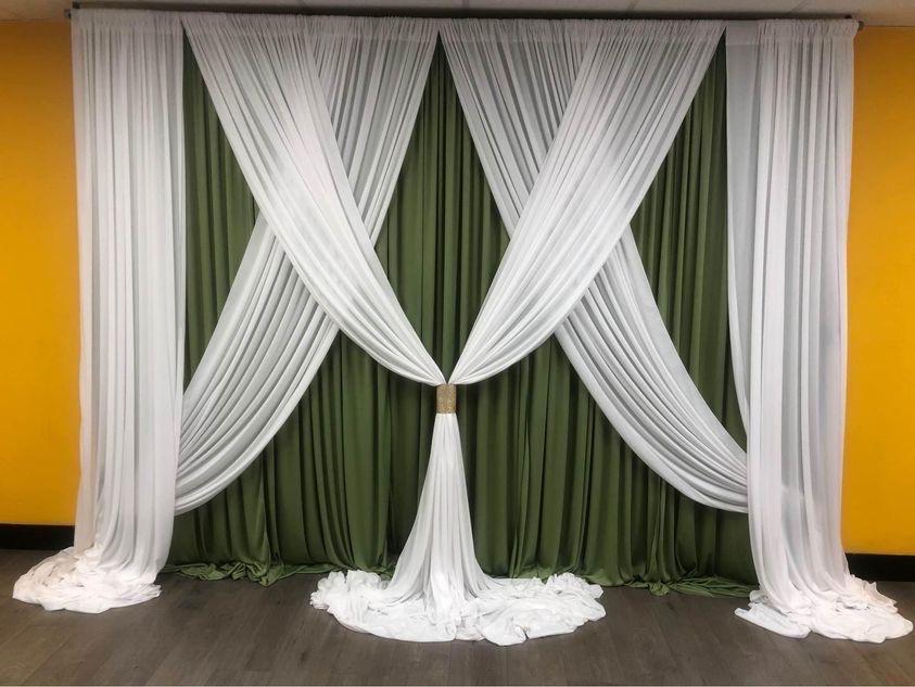 White and Sage Backdrop Decoration Set , Wedding Decoration Backdrop 10 ...