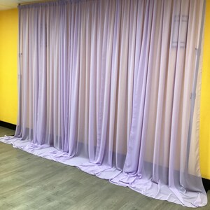 Chiffon Backdrop Set,chiffon Curtains , Lavender Chiffon Backdrop 10’W ...