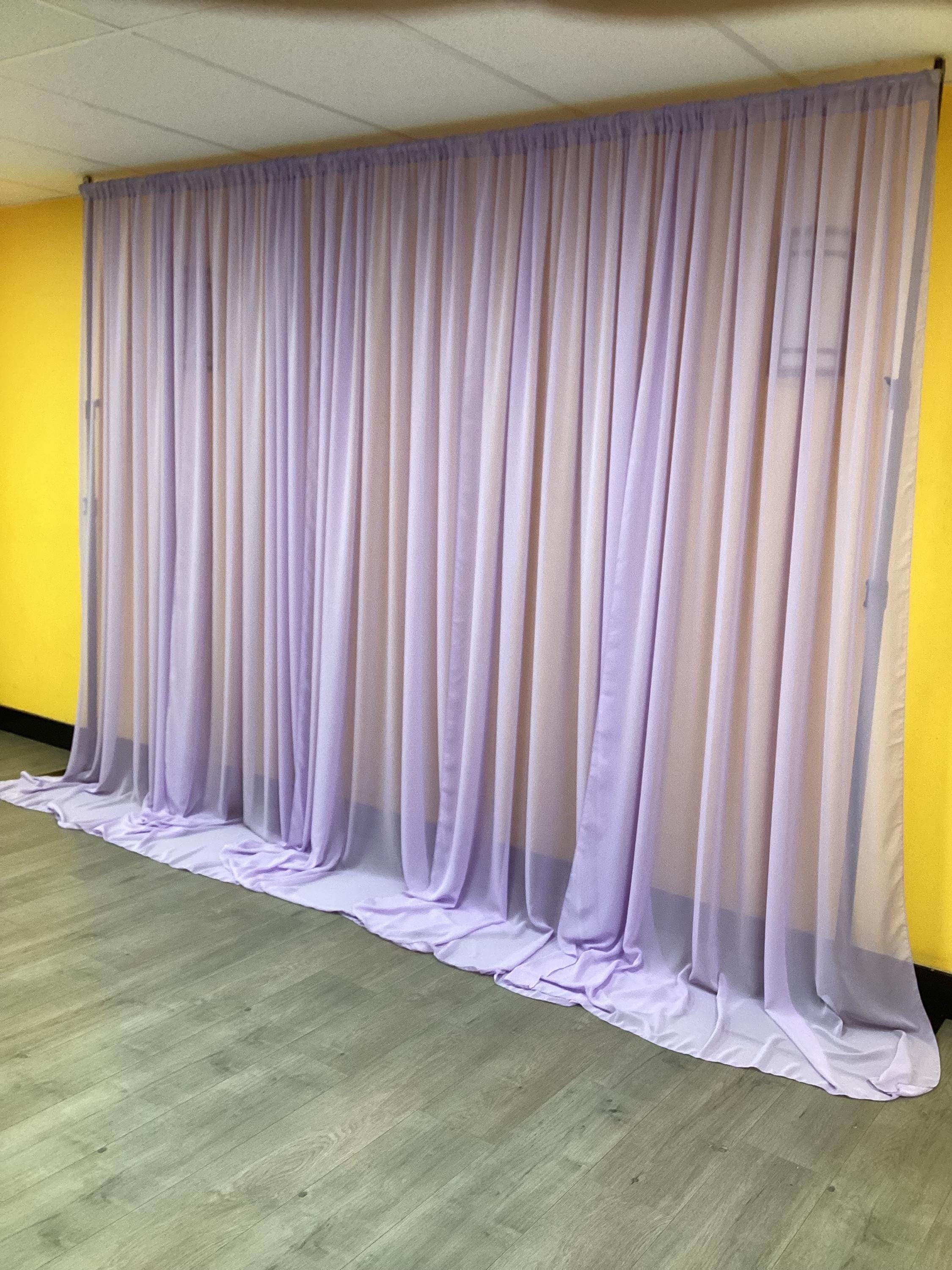 Chiffon Backdrop Set,chiffon Curtains , Lavender Chiffon Backdrop 10’W ...