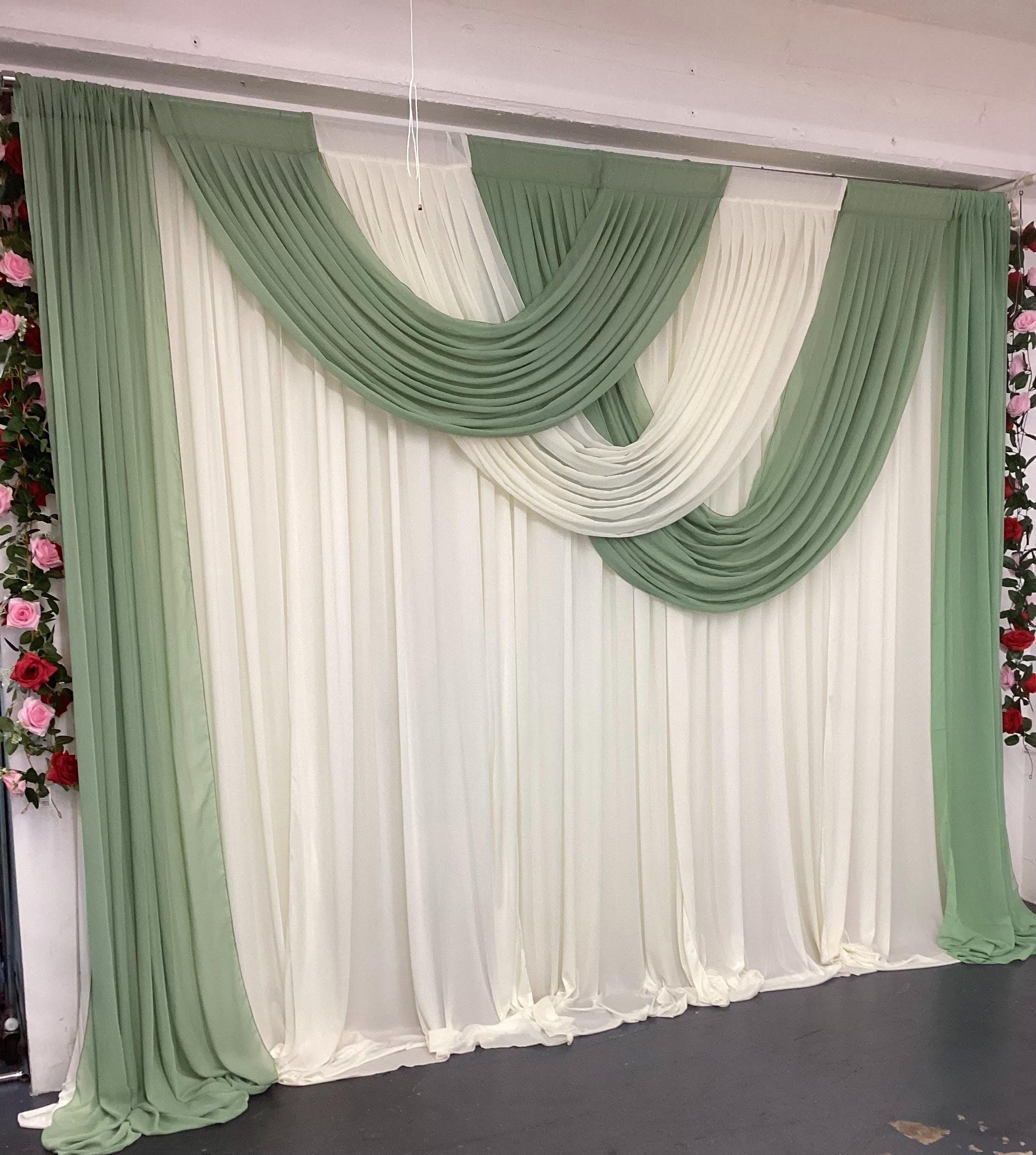 Backdrop Set ,ivory and Sage Backdrop Decoration Set , Event Decoration ...
