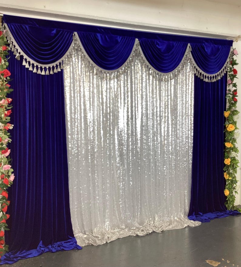 Royal Blue Velvet Backdrop Set, Church Curtains,theater Curtains ...