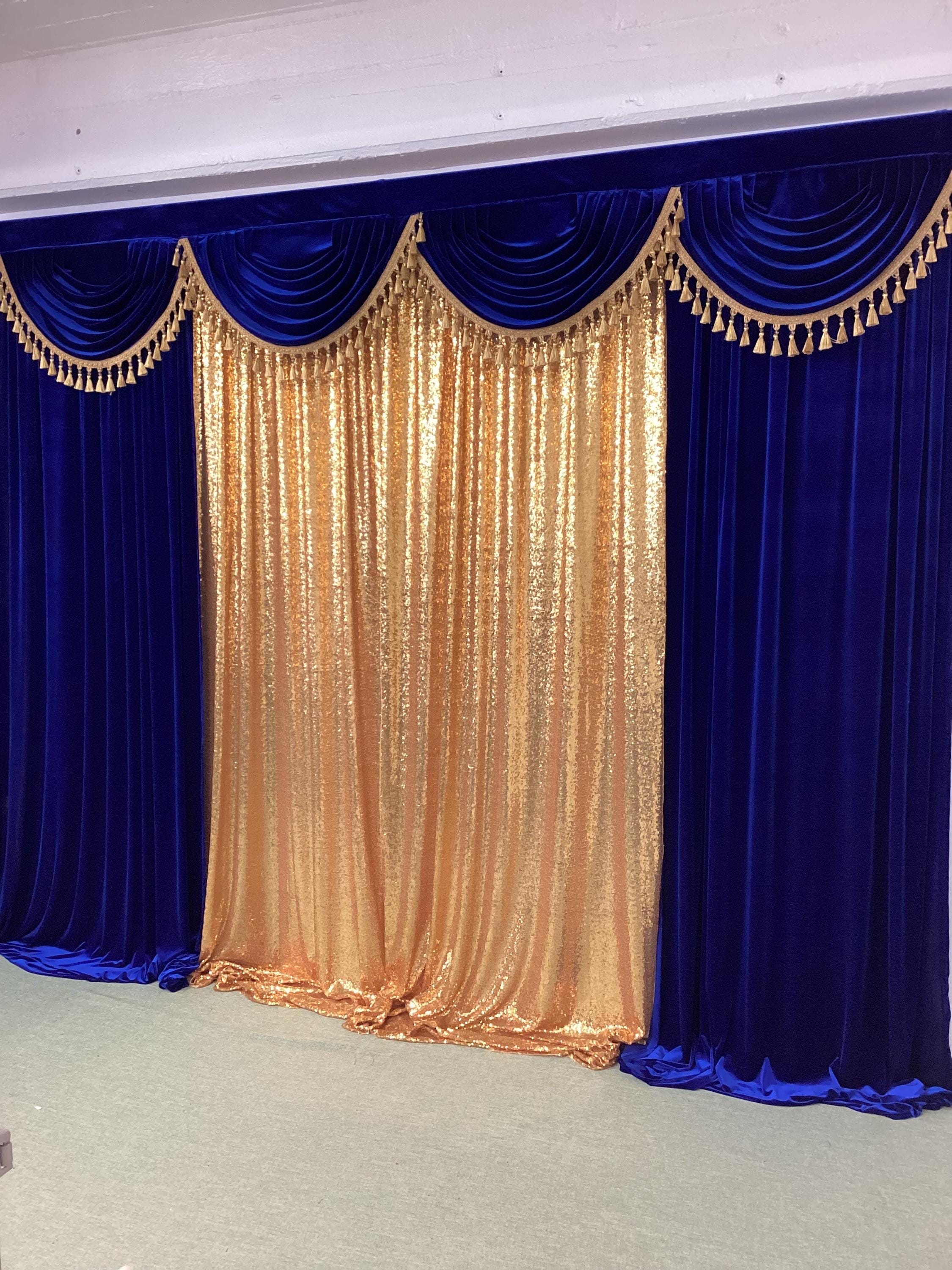 Royal Blue Velvet Backdrop Set, Church Curtains,theater Curtains ...