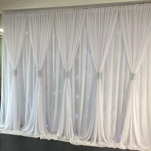 Chiffon Curtain Set , Wedding Decoration Backdrop 10’W X 10’H, Event ...