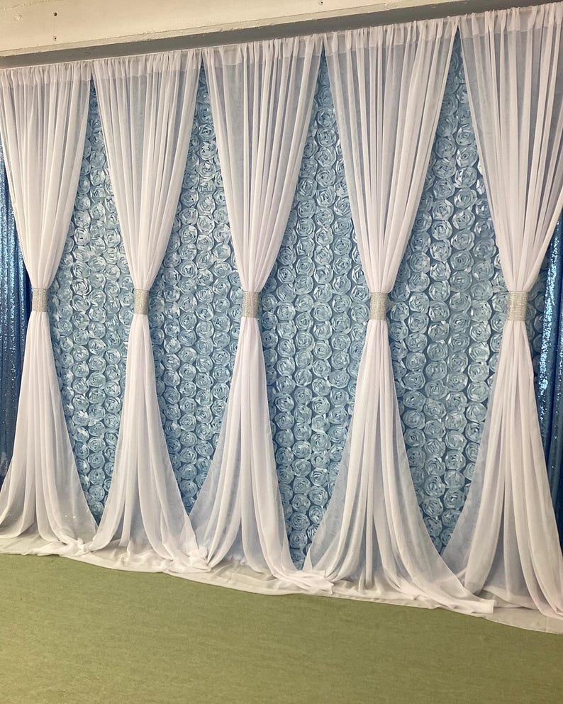 Backdrop Decoration Set, Light Blue and White Backdrop 10’W X 9’H ...