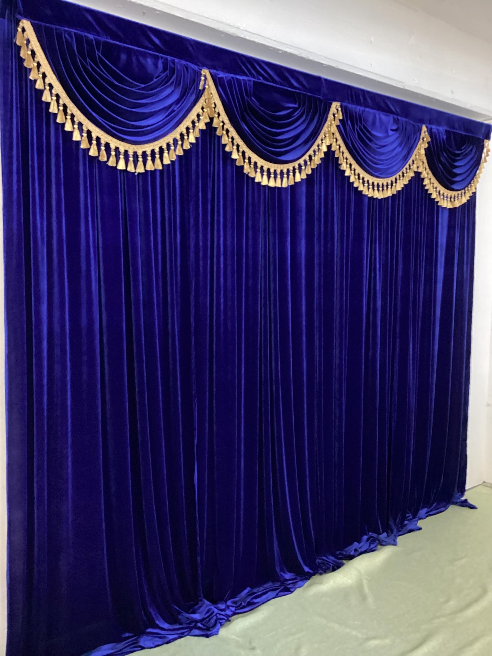 Royal Blue Velvet Backdrop Set, Church Curtains,theater Curtains ...